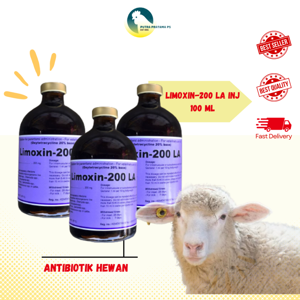 Jual Limoxin-200 LA 100 ml - Antibiotik Hewan Besar Sapi, Kuda, Kambing ...