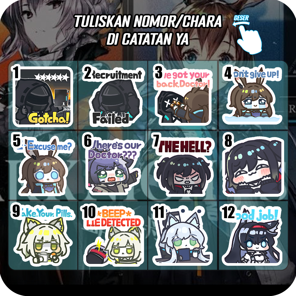 Jual Stiker Glossy Arknights Sticker Anime Lucu Untuk HP Laptop PC Helm ...