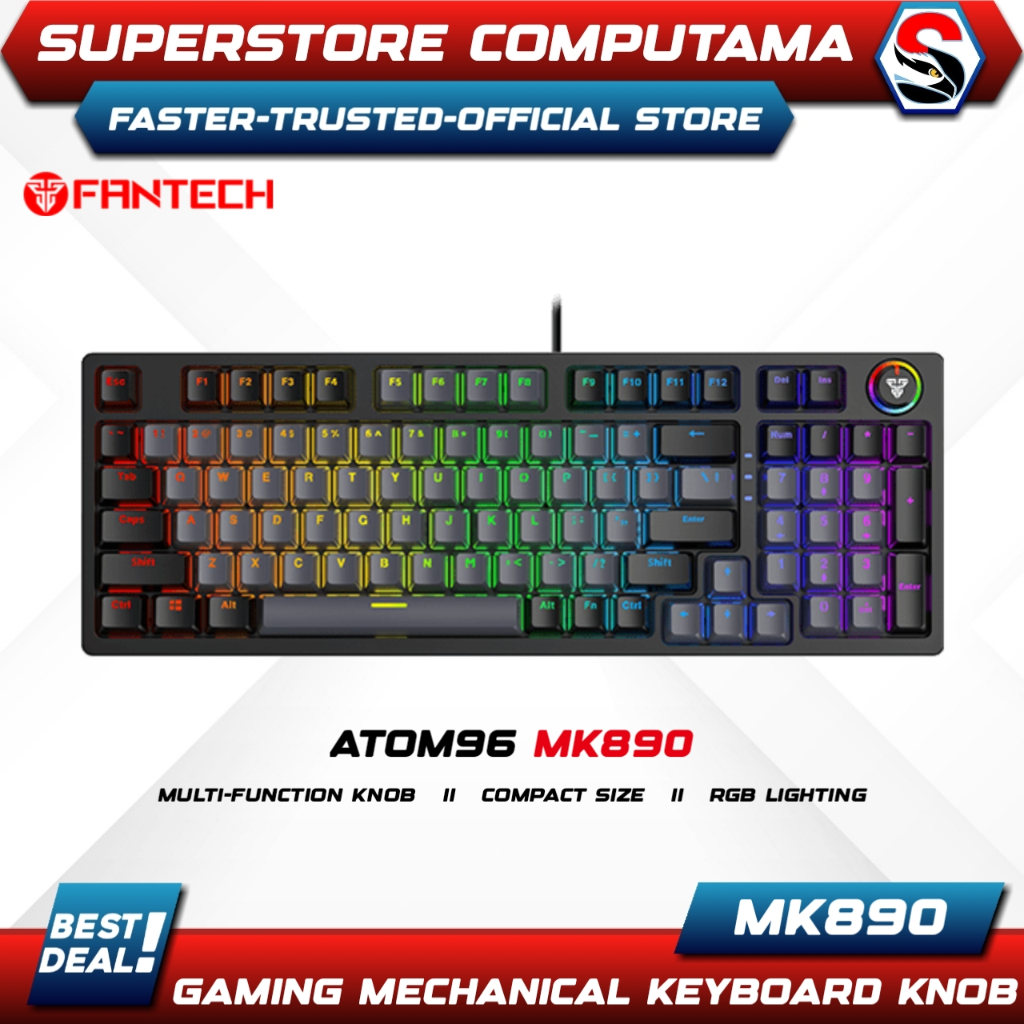 Jual Fantech ATOM96 MK890 RGB Keyboard Gaming Mechanical Full Size | Shopee Indonesia