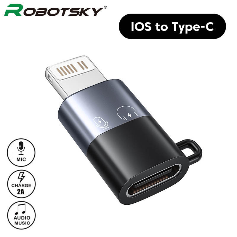 Jual Robotsky Type-C Female to Lightning Male Adapter - Audio Mic ...
