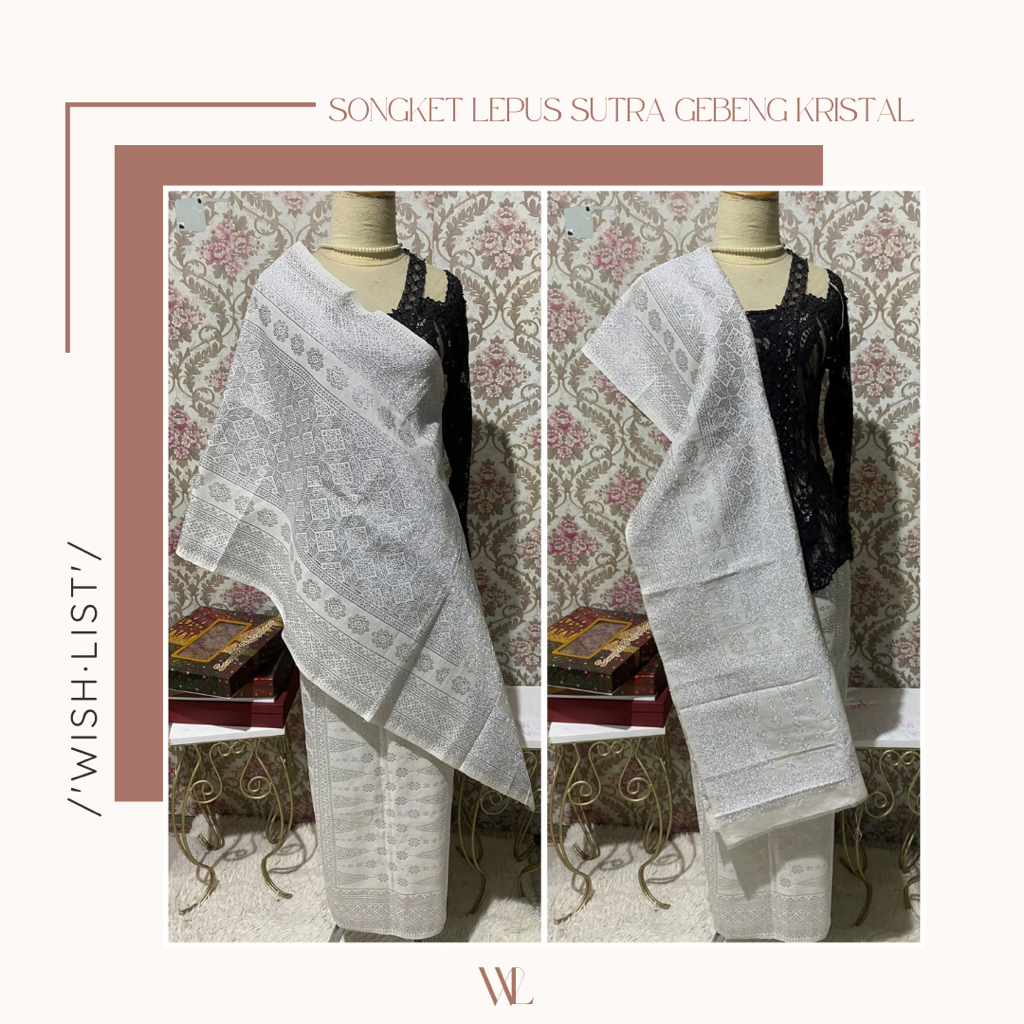 Jual Kain Tenun Tradisional LEPUS SUTRA GEBENG KRISTAL Songket Kekinian Selendang Murah Ulos ...