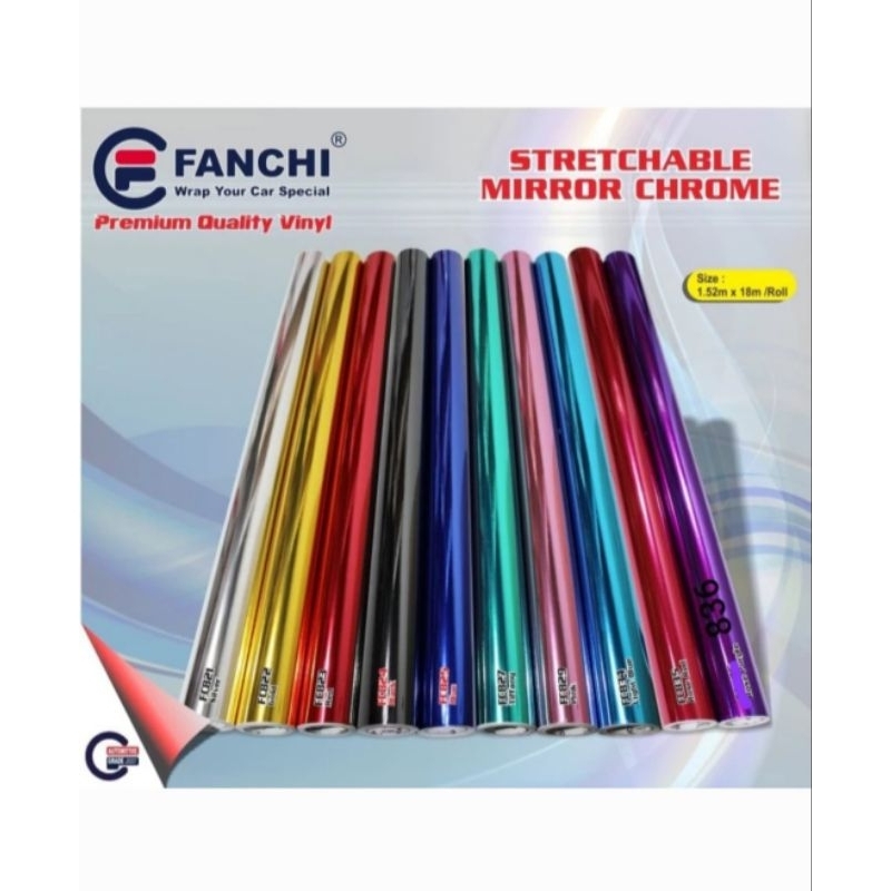 Jual ROLL 152cm Sticker FANCHI Stretchable Mirror Chrome Series Lebar ...