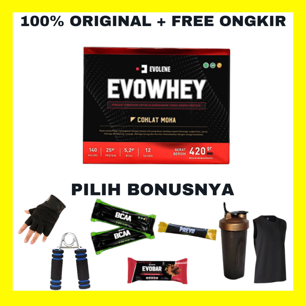 Jual Evolene Evowhey Whey Protein 1 Box isi 12 sachet 420gr / Evowhey ...