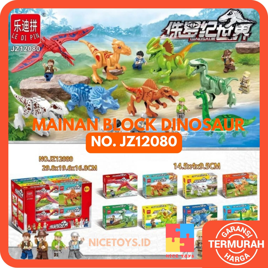 Jual Mainan Block Dinosaurus JZ12080 Mainan Balok Susun Bricks Block ...