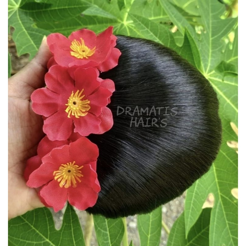 Jual Sanggul Sirkam Warna Hitam Lengkap dengan Asesoris Bunga Sakura ...