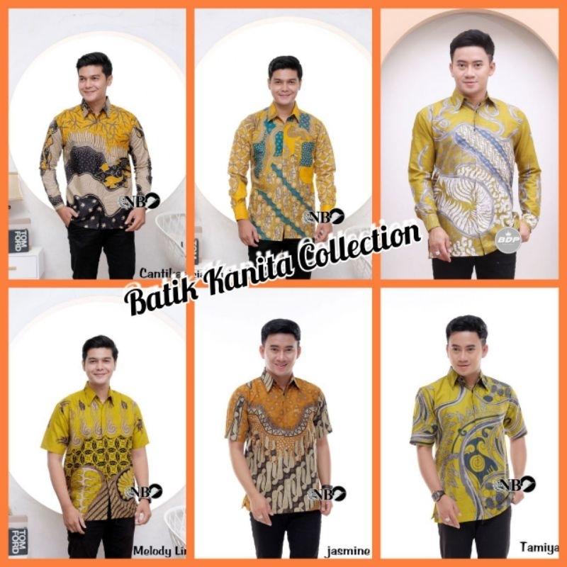 Jual kemeja batik kuning hem batik kuning kemeja pendek kuning//Redy ...