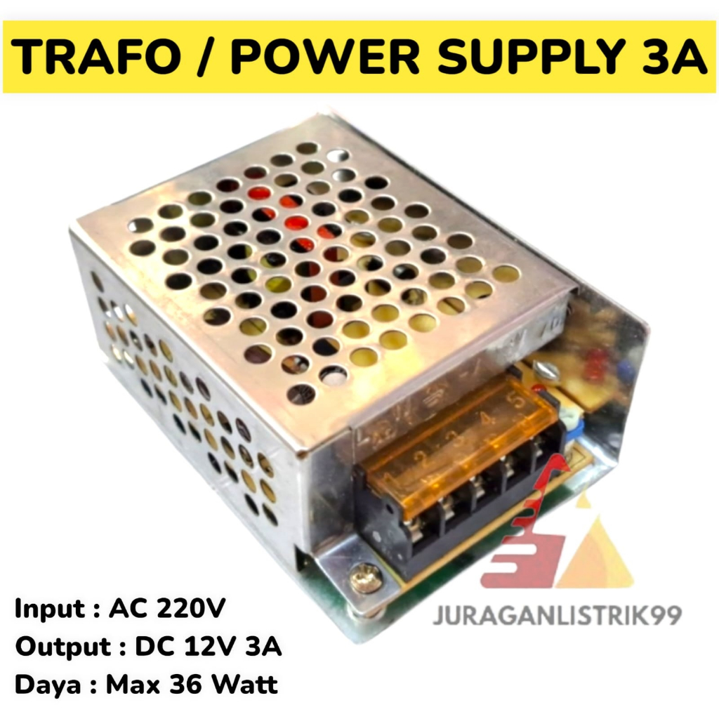Jual TRAFO 3A / ADAPTOR LED 12V 3 AMPERE / POWER SUPPLY UNTUK LED STRIP ...
