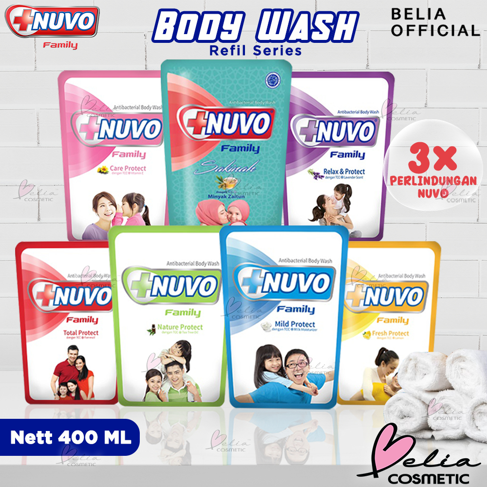 Jual BELIA NUVO Family Antibacterial Body Wash 400ml Pouch Refill Besar | Sabun Mandi Cair ...
