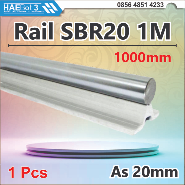 Jual [HAEBOT 3] Rail SBR20 SBR 20 100cm 1m Rel Linear Shaft As 20mm CNC Linier Stainless Steel ...