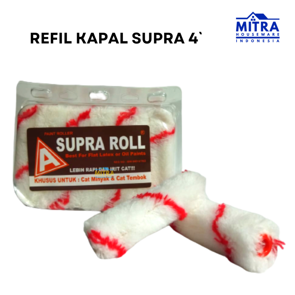 Jual REFIL KAPAL SUPRA/Bulu Rol Refill Supra PUTIH / Isi Refill Kuas ...