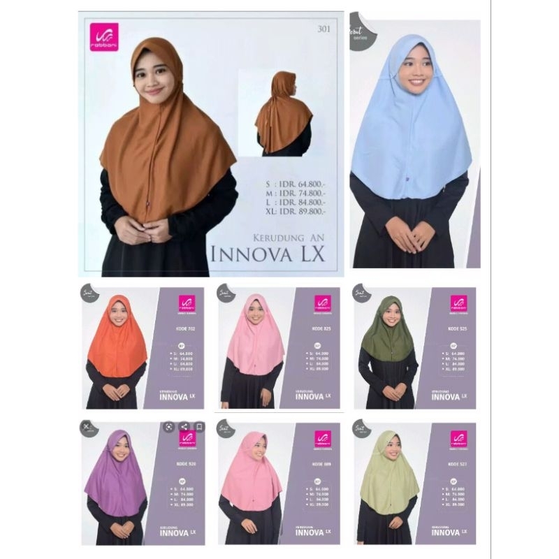 Jual KERUDUNG SEKOLAH RABBANIORI INNOVA LX SERUT TUTUP SIZE L | Shopee Indonesia