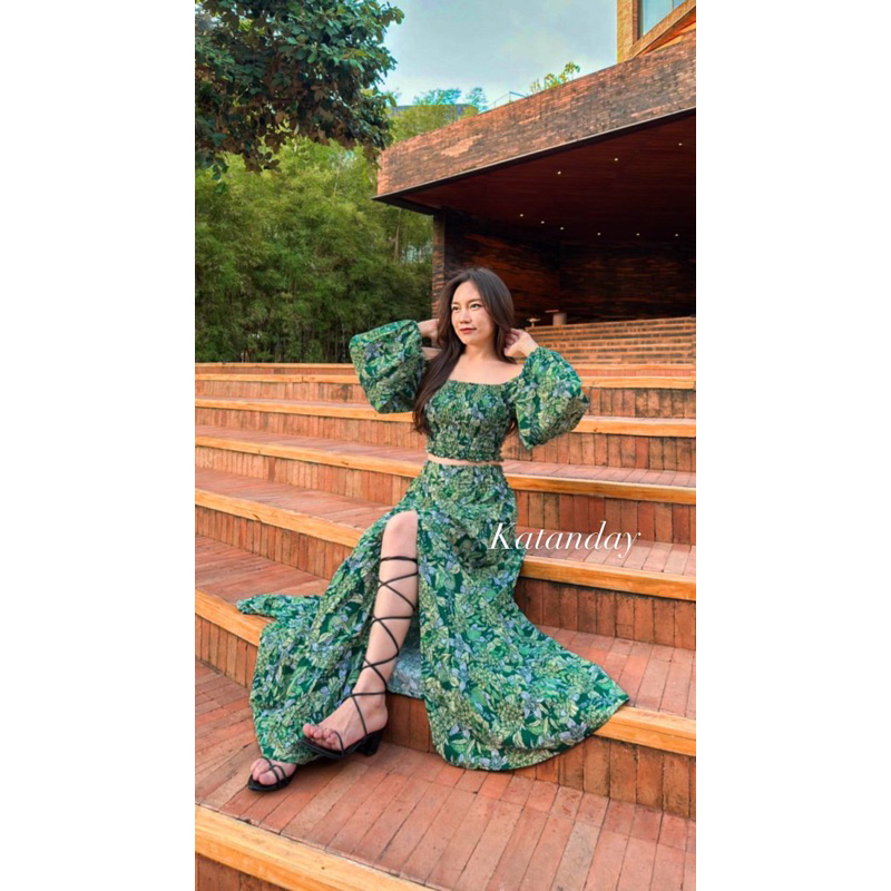 Jual KATAN BALI Kalene Set Long Dress, Sabrina Set Lengan Panjang, One ...