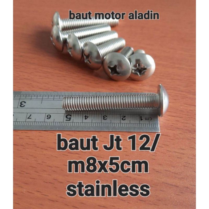 Jual Baut JT 12/M8x5cm stainless | Shopee Indonesia