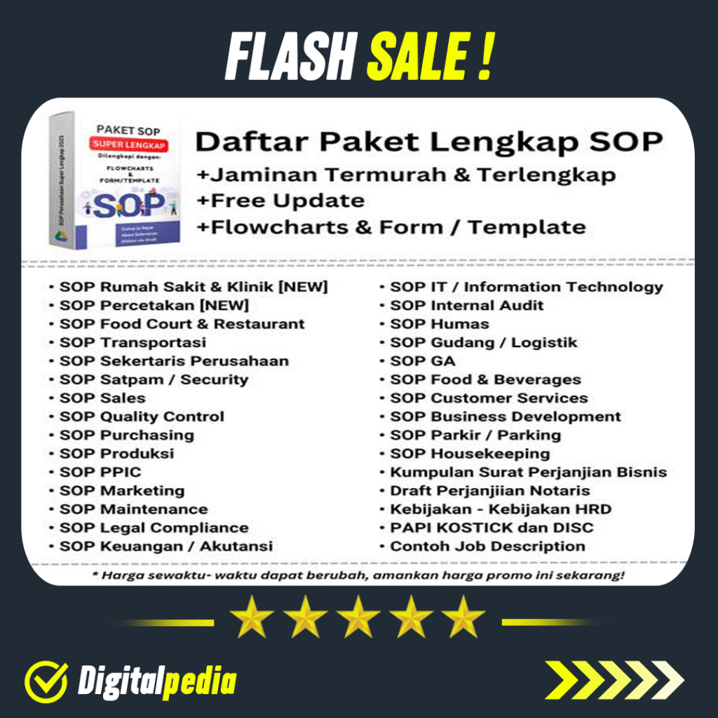 Jual Bundle SOP Perusahaan Lengkap HR HRD GA Humas IT Sales Free Update ...