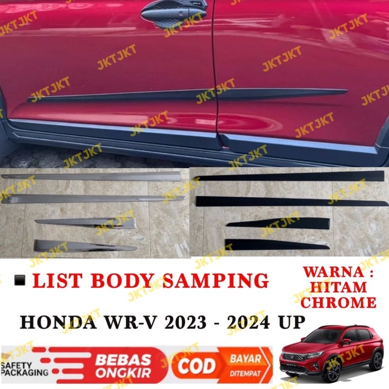 Jual List Body Samping Mobil Honda WRV WR-V 2022 2023 2024 Hitam Chrome ...