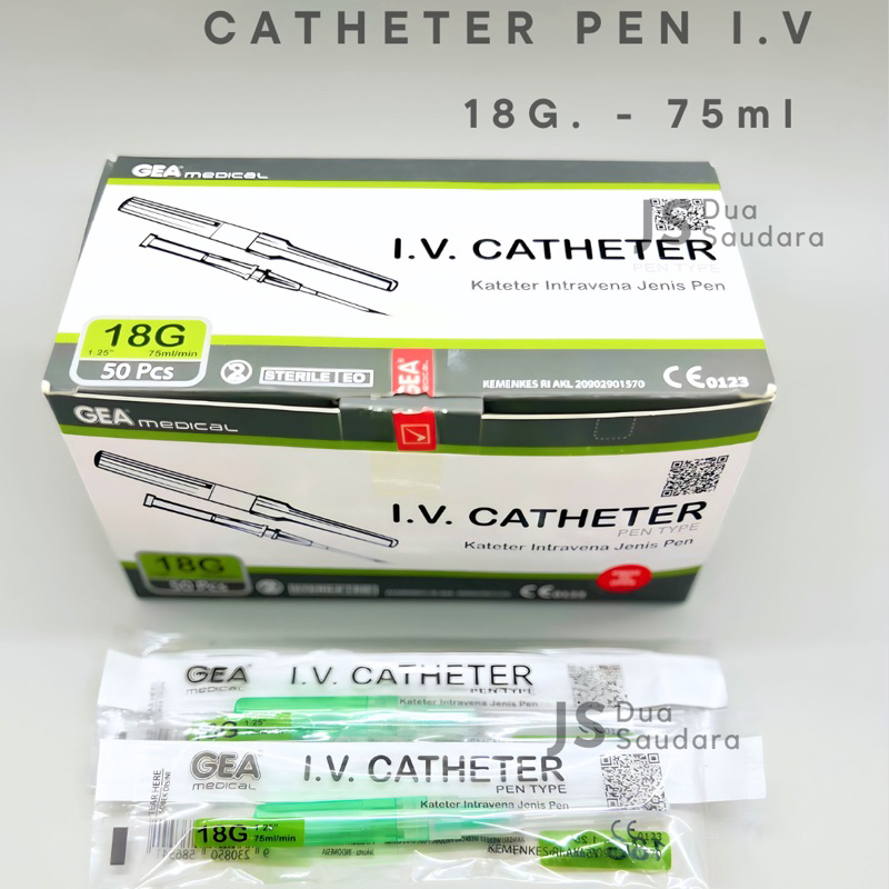 Jual Pen Vena GEA 18G - 75ml / Aboket / IV Canula / Cateter / Pen Like ...
