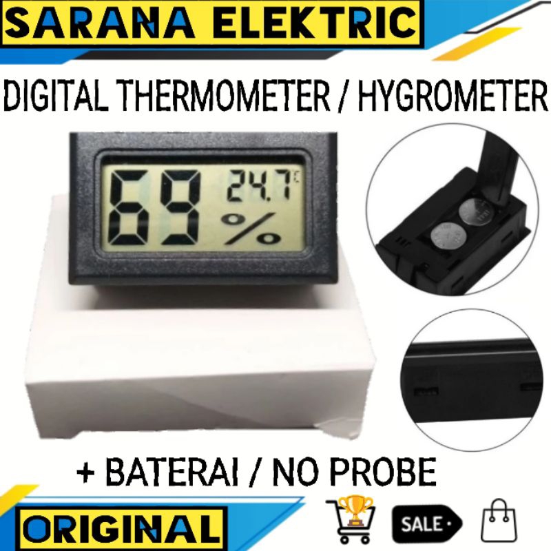 Jual DIGITAL THERMOMETER MINI / HYGROMETER TERMOMETER KECIL | Shopee ...