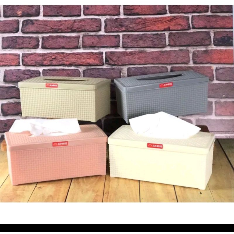 Jual Tempat tisu plastik motif rotan / kotak tisu tempat tissue kotak ...