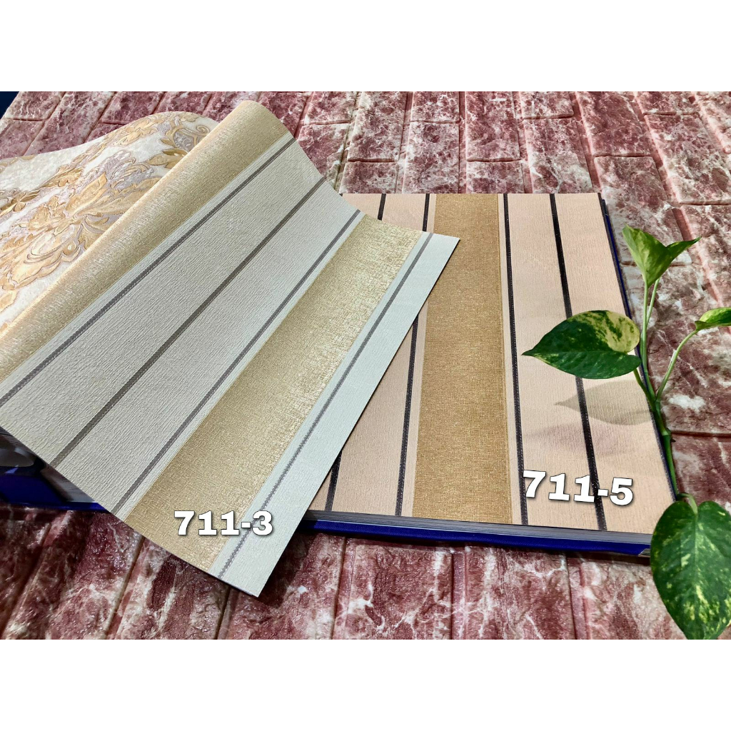 Jual WALLPAPER DINDING MOTIF GARIS MINIMALIS ABU GOLD COKLAT MINESOTA ...