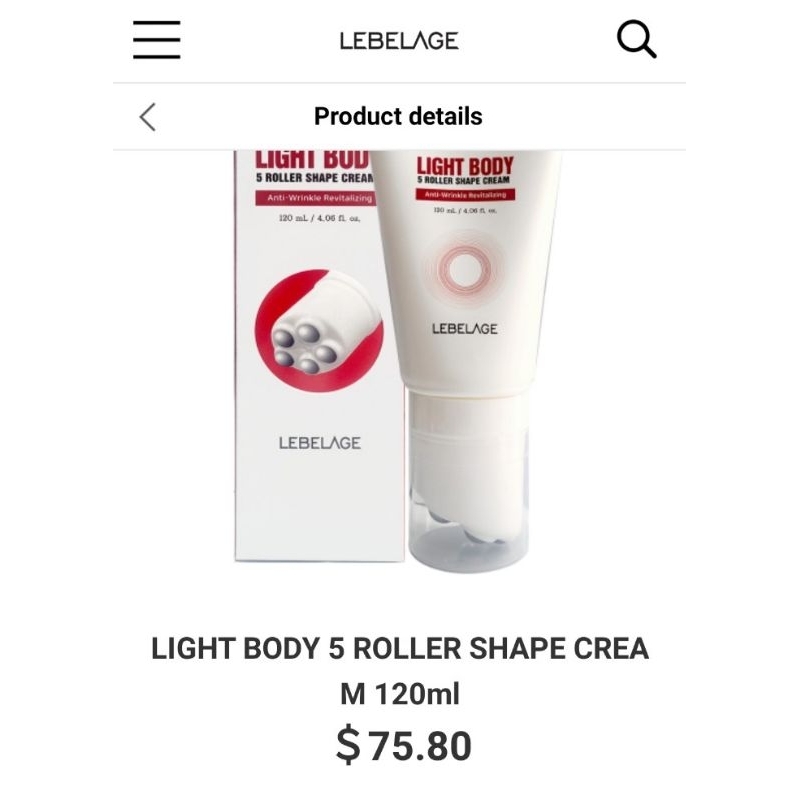 Jual LEBELAGE SLIM BODY 5 ROLLERS SHAPE CREAM 120ML | Shopee Indonesia