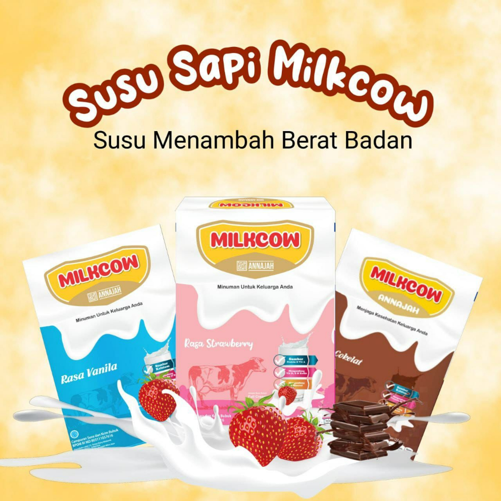 Jual Milkcow Susu Sapi Bubuk Penggemuk Badan Tiga Varian Rasa 500gr ...