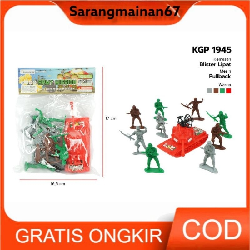 Jual (PROMO)KGP-1945 MAINAN ANAK FIGURE TANK TENTARA INDONESIA ARMY MAINAN KGP 1945 TENTARA ...