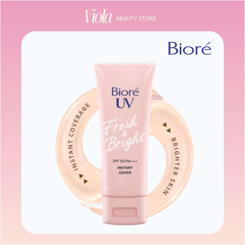 Jual Biore UV Fresh & Bright Instant Cover Sunscreen SPF 50+ PA+++ 30g ...
