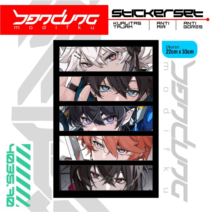 Jual Sticker Set / Pack Mata Anime Kotak isi 5 cowok | Shopee Indonesia
