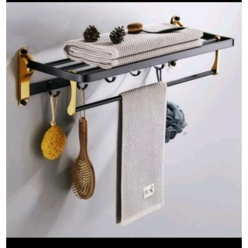 Jual RAK HANDUK BLACK GOLD 5 BAR/RAK HANDUK KAMAR MANDI/GANTUNGAN ...