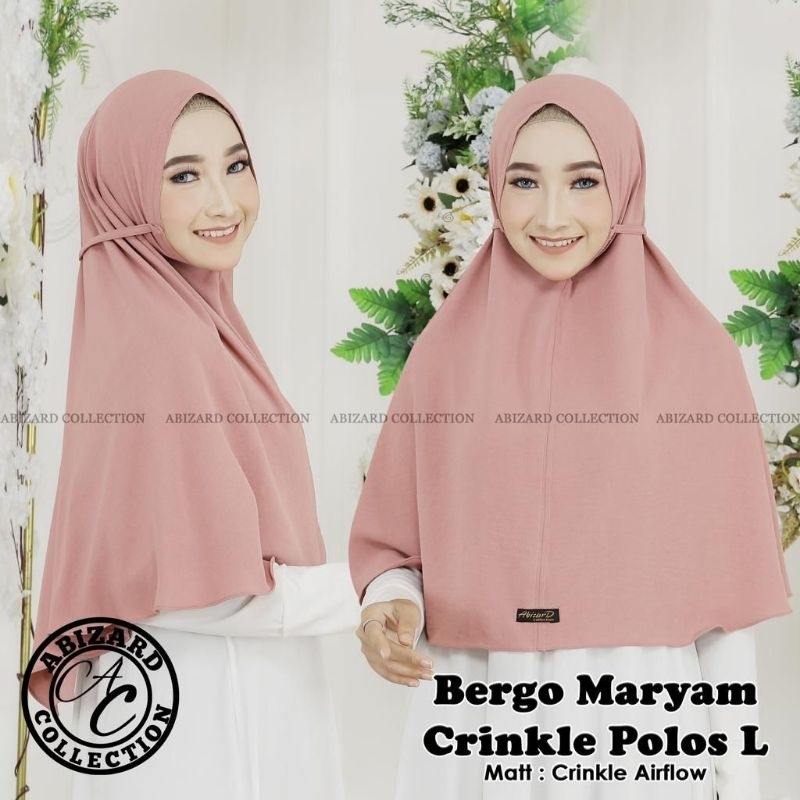 Jual Hijab Bergo Instan Maryam Polos Tali Crinkle Size L (Crinkle Airflow) | Shopee Indonesia