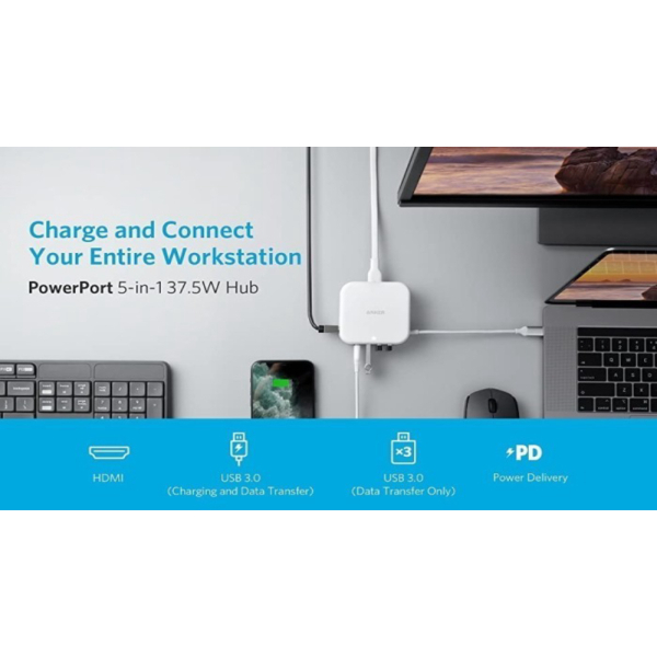 Jual Promo ANKER A2057 PowerPort Expand 5-in-1 - USB and Type-C Output ...