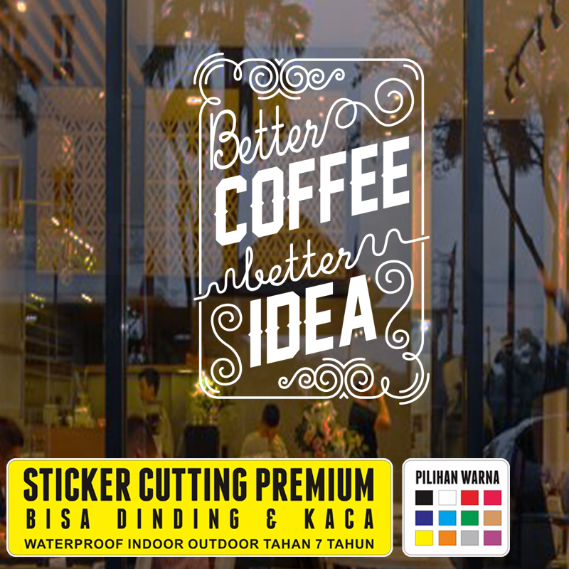 Jual Stiker Kopi Cafe Dinding Kaca Coffee Kafe Cutting Sticker Idea ...