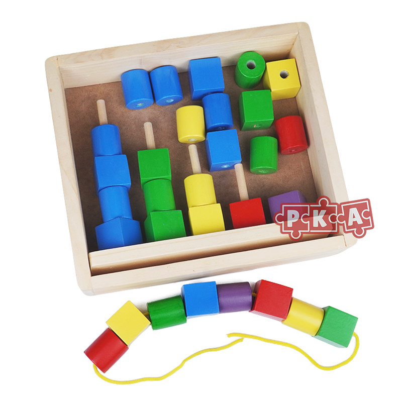 Jual Mainan Edukasi Kayu Anak Meronce Balok Bentuk Menyusun Menara ...