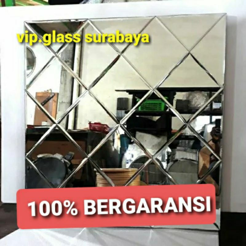 Jual kaca cermin moulding+bevel 1cm ukuran 90cm × 150cm ketebalan 3mm ...