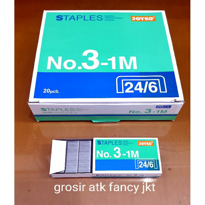 Jual ( 1 pak = 20 dus kecil ) Isi Staples Cekrekan Neces Joyko No. 3 ...