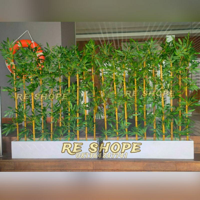 Jual Partisi Bambu Tinggi 1Mtr Bunga Hias Dekorasi Artificial Sekat ...