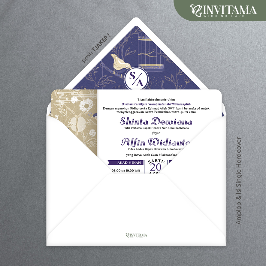 Jual INVITAMA Undangan Pernikahan Amplop + Single Hardcover Tebal Fancy ...