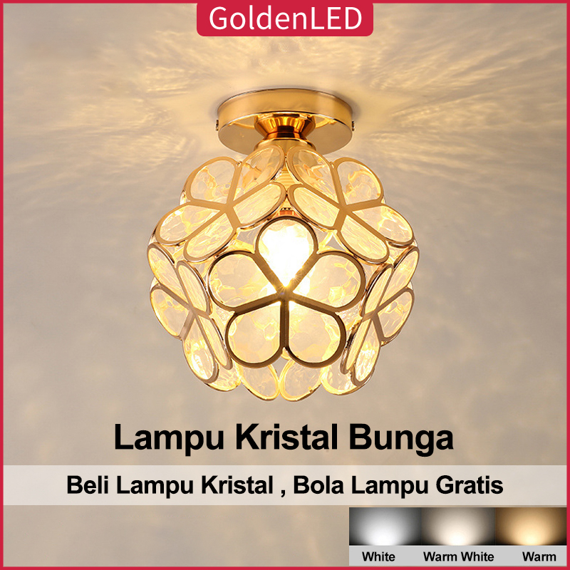 Jual Golden LED Lampu Kristal Bunga Lampu Plafon Simple Minimalis Lampu ...