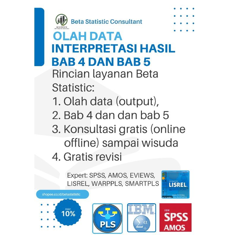 Jual Olah Data SPSS AMOS LISREL EVIEWS SMARTPLS JASP WARPPLS | Shopee Indonesia