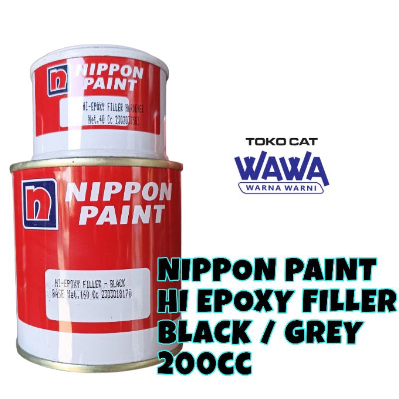 Jual cat dasar Nippon paint hi epoxy filler 250cc black/grey | Shopee Indonesia