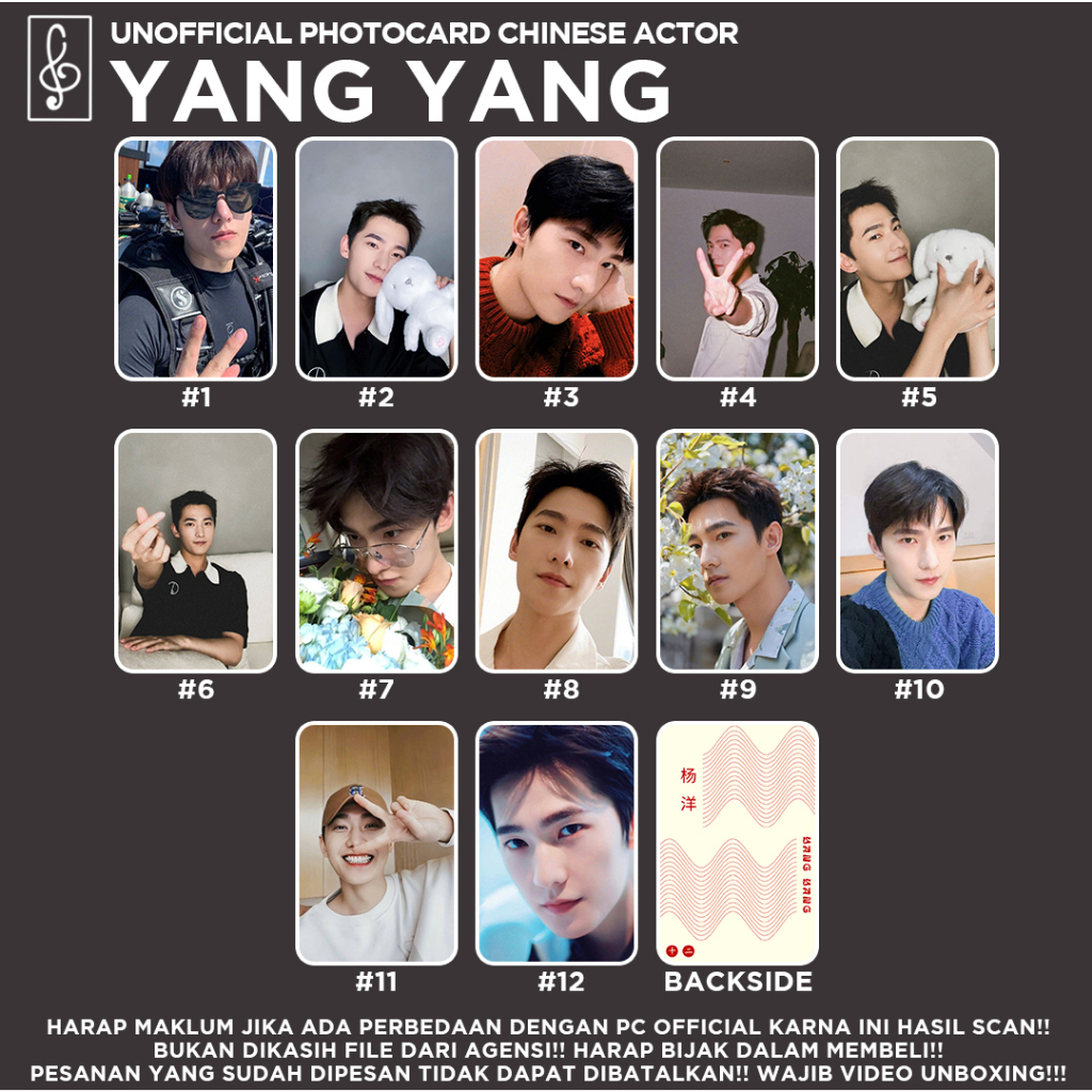Jual [CHINESE ACTOR] PHOTOCARD YANG YANG FANMADE | Shopee Indonesia