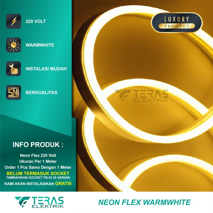 Jual Lampu Led neon flex 220v flexible waterproof Warmwhite | Shopee ...