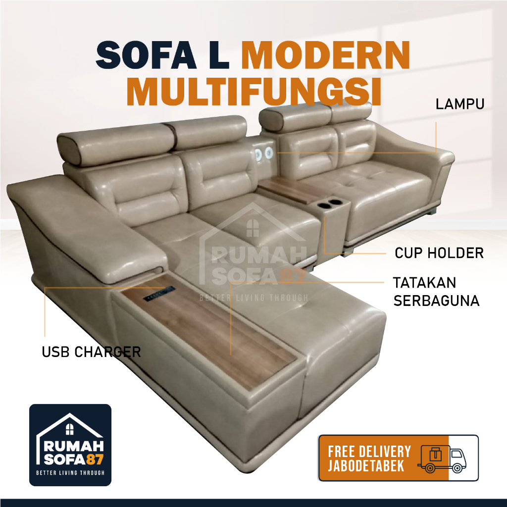 Jual Sofa L kulit multifungsi / sofa sudut / sofa letter L | Shopee ...