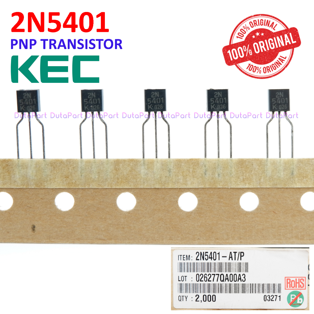 Jual 2N5401 ORIGINAL KEC KOREA PNP Transistor 2N 5401 TO-92 | Shopee ...
