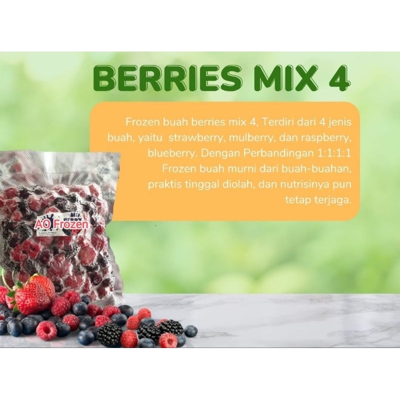 Jual Mixberries 4 AO 500gr ( strawberry,raspberry,blackberry dan ...