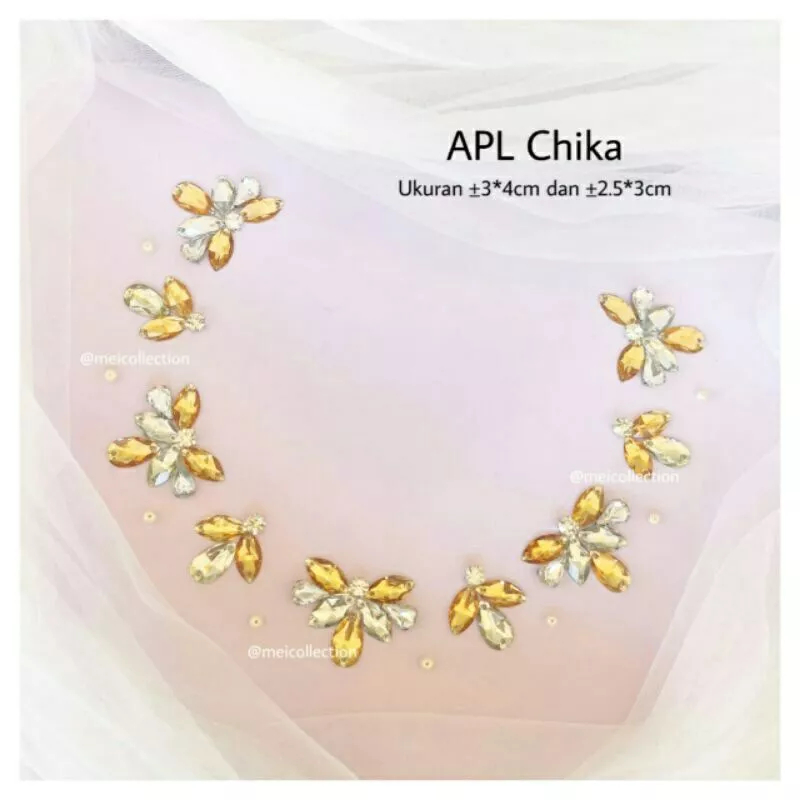 Jual Payet Rangkai Bunga Mutiara 3d Apl Chika Aplikasi Jahit Shopee