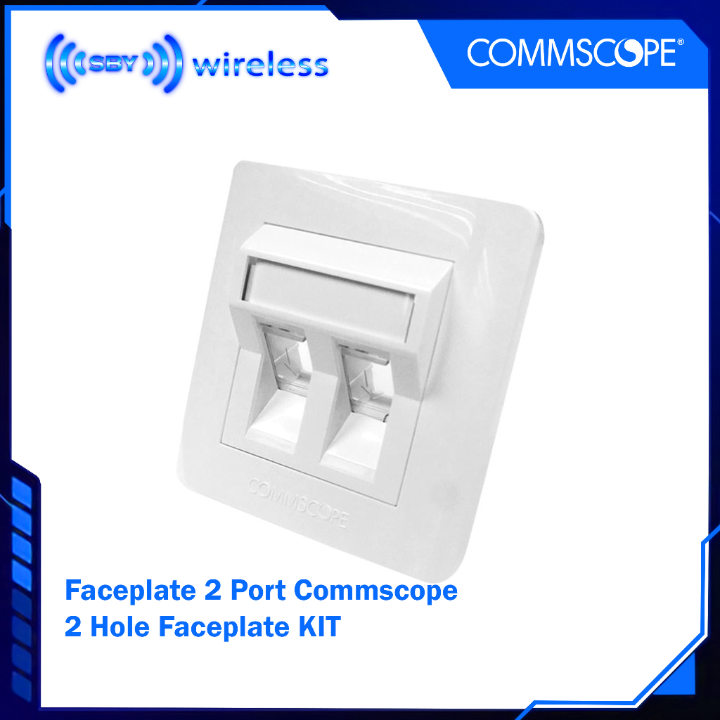 Jual Faceplate 2 Port Commscope - 2 Hole Faceplate KIT | Shopee Indonesia