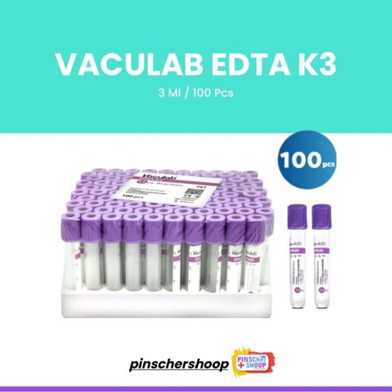 Jual Vaculab EDTA K3 3 Ml Blood Collection Tube Vacutainer Tabung ...