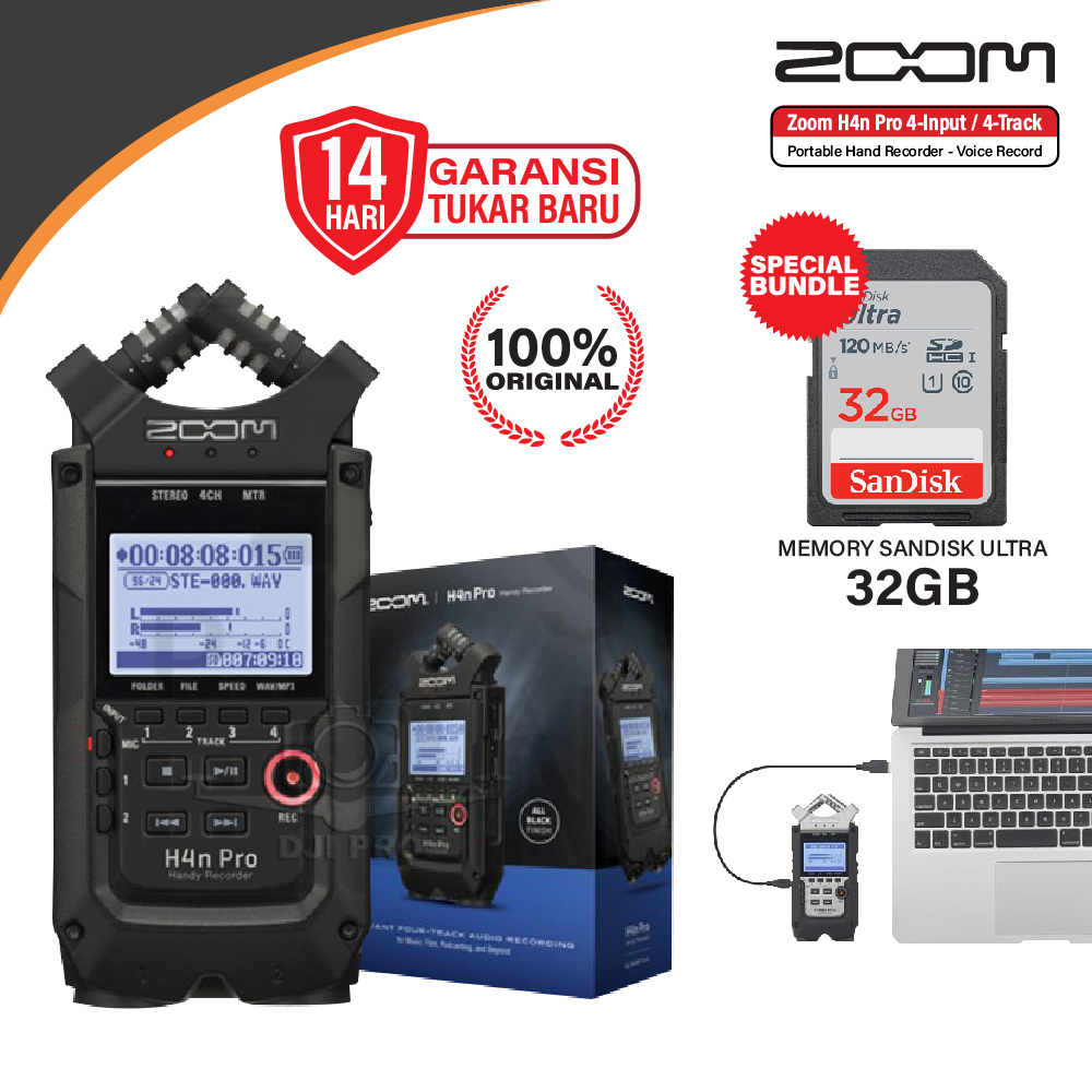 Jual ZOOM H4N PRO 4-Track Portable HANDY RECORDER ORIGINAL | Shopee Indonesia