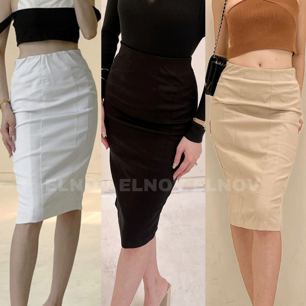 Jual [ ELNOV ] florin skirt - span skirt / rok span / rok bahan / rok ...